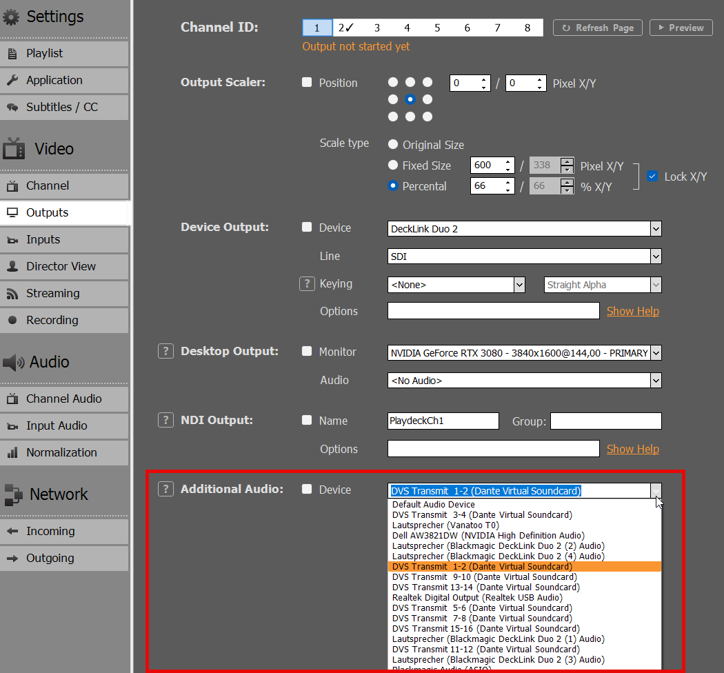 Dante Virtual Soundcard – Playdeck