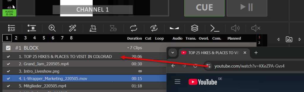Insert Input Streams into Playlist – PLAYDECK