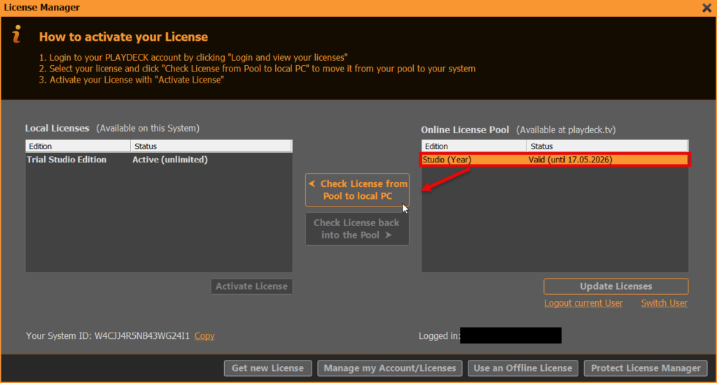 Activate your playdeck.tv License – Playdeck