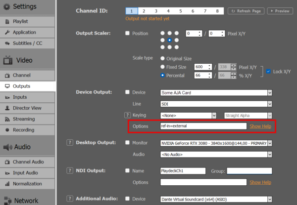 Setup Device Reference Signal (GenLock) – Playdeck