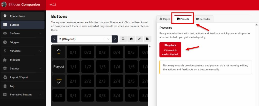 Using Companion for Playout Control – Playdeck